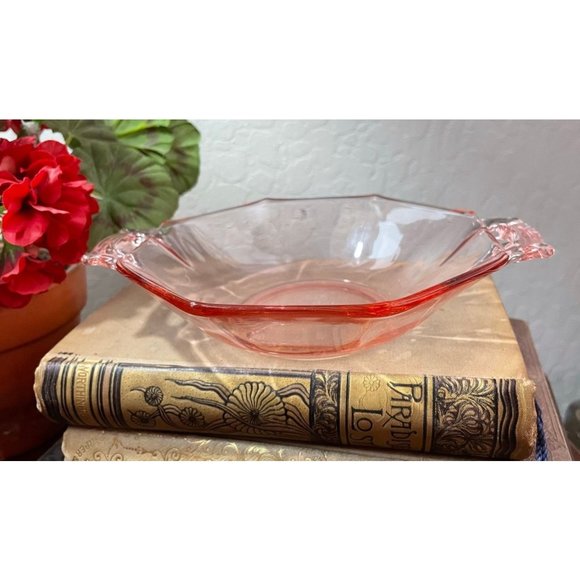 Unmarked | Dining | Vintage Pink Depression Glass Octagon Serving ...